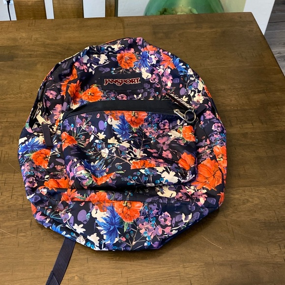 Jansport | Bags | Jansport Backpack Navy Flowers | Poshmark